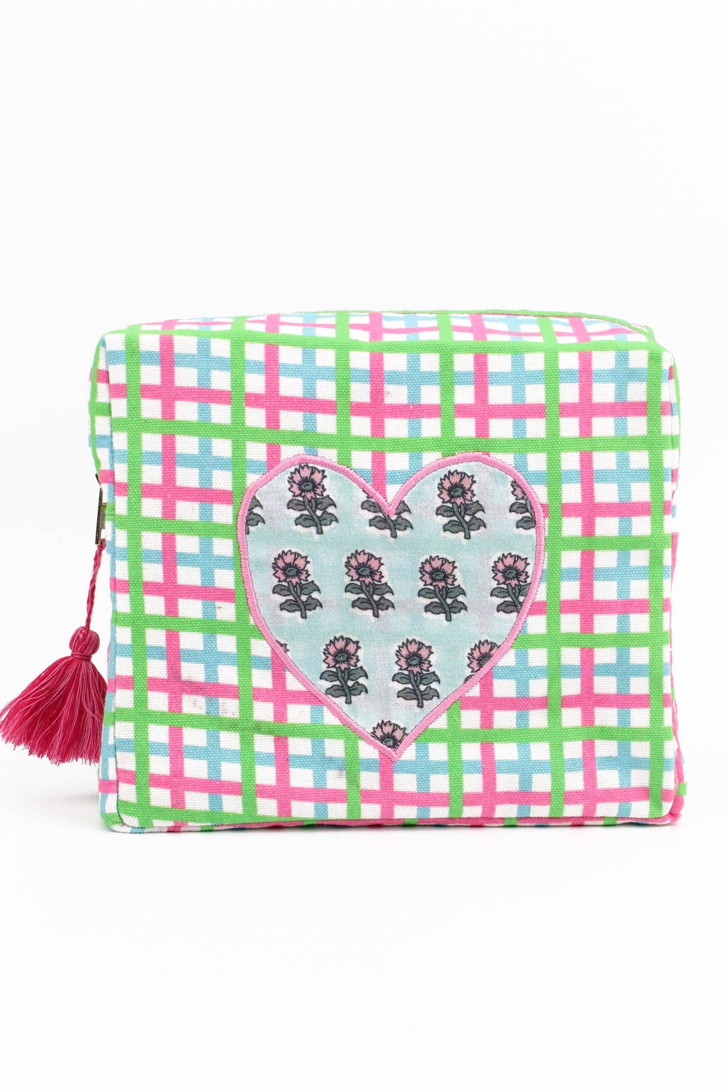 My Doris - CHECK HEART MEDIUM POUCH – Twenty Three Living